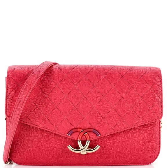 CHANEL | Bags | Chanel Thread Around Chain Flap Bag Quilted Caviar ...